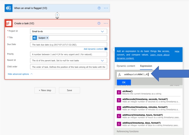 Create a ToDoist Task from a flagged email in Outlook with Power ...
